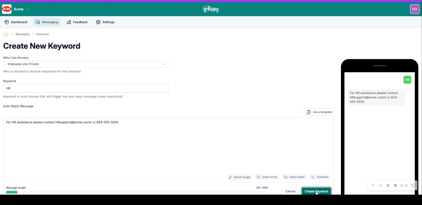 Stand Up Automated Frontline Communications with goHappy