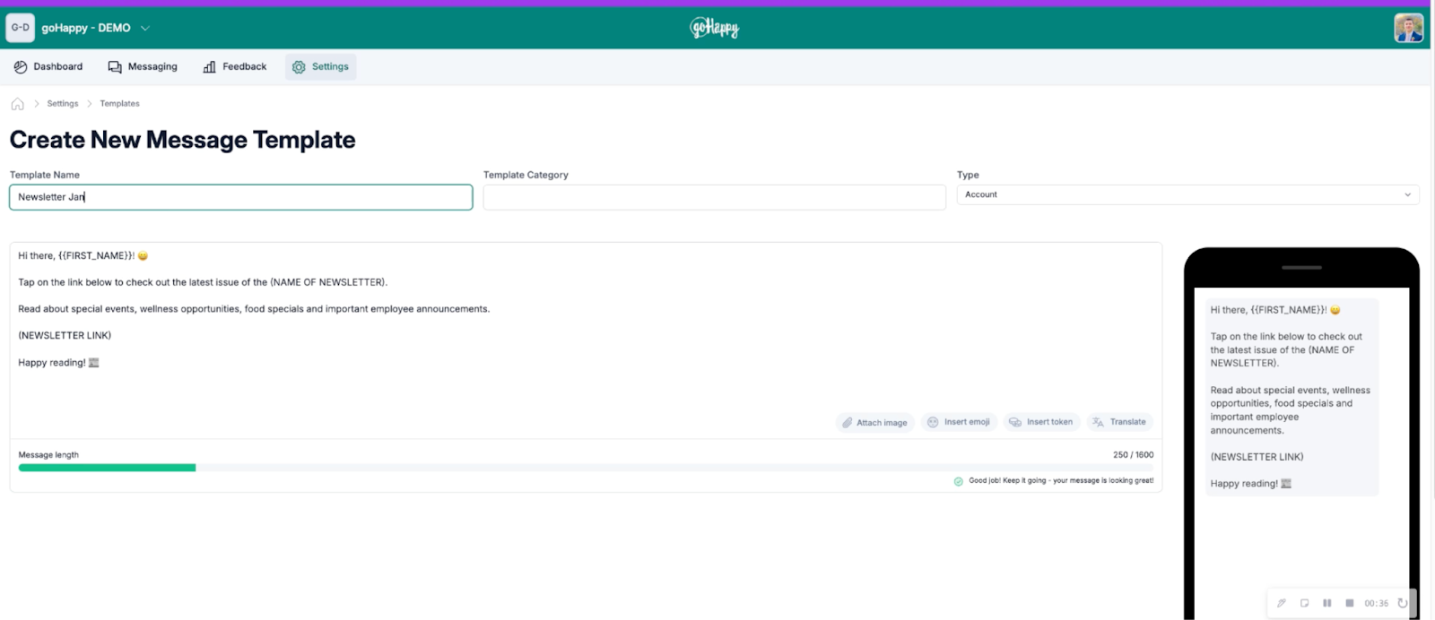 Using goHappy for Frontline Communication